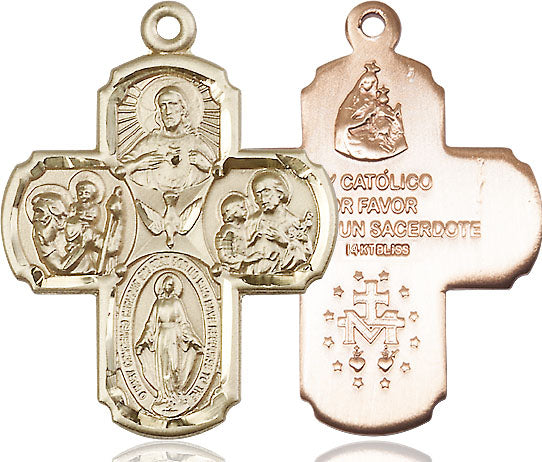 14kt Gold 5-Way Medal Large Catholic Jewelry – CatholicShop.com