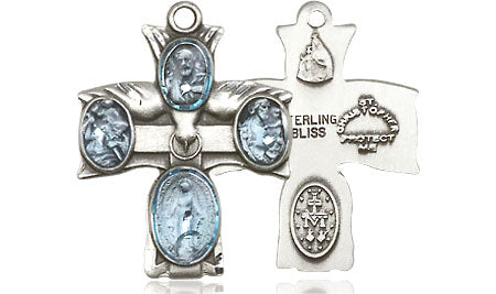 Sterling Silver 5-Way Medal Medium Religious Jewelry – CatholicShop.com