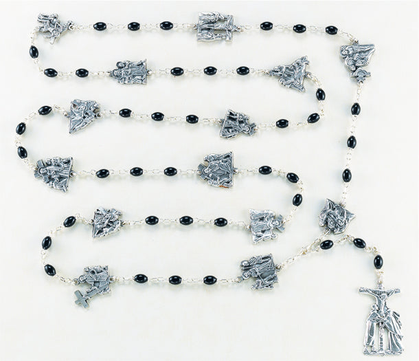Black Glass Via Crucis Rosary | Catholic – CatholicShop.com