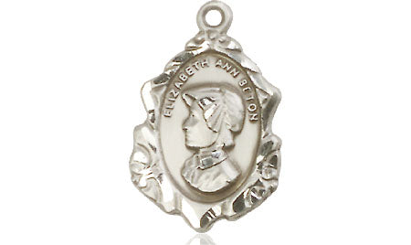Sterling Silver Saint Elizabeth Ann Seton Medal Medium Religious Jewelry and Engraved Catholic ...