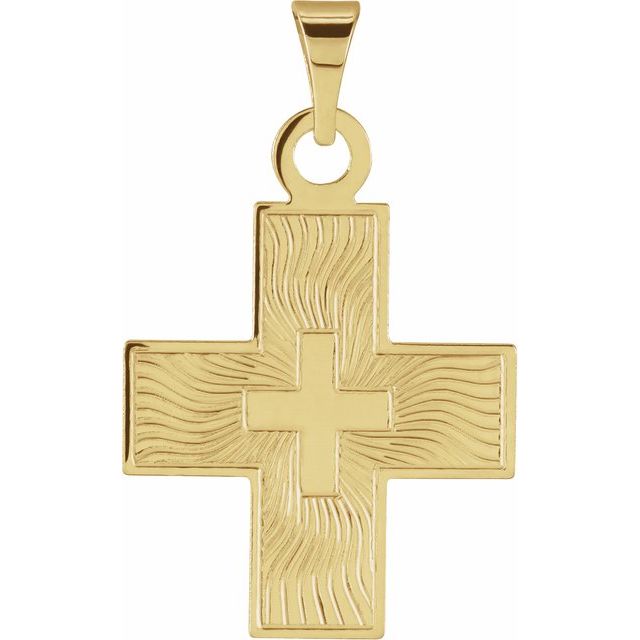 14K Yellow Gold Greek Cross Pendant at Catholic Shop – CatholicShop.com