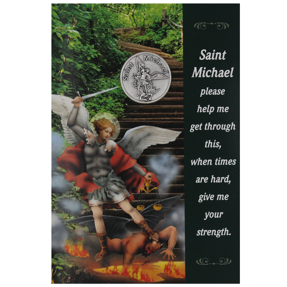 Saint Michael Greeting Card 6-Pack with Token | Catholic Shop ...