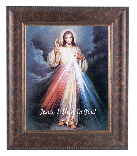 Divine Mercy In Art Deco Frame 10.25X12.25" 8X10 Print – CatholicShop.com
