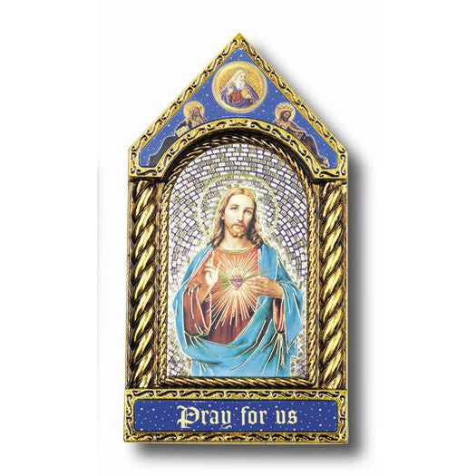 Sacred Heart Of Jesus Gold Emboss Shrine 6 X 3 Box – CatholicShop.com