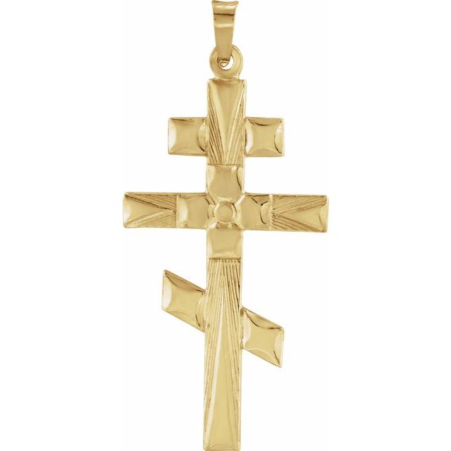 14K Yellow Gold Orthodox Cross Pendant at Catholic Shop – CatholicShop.com