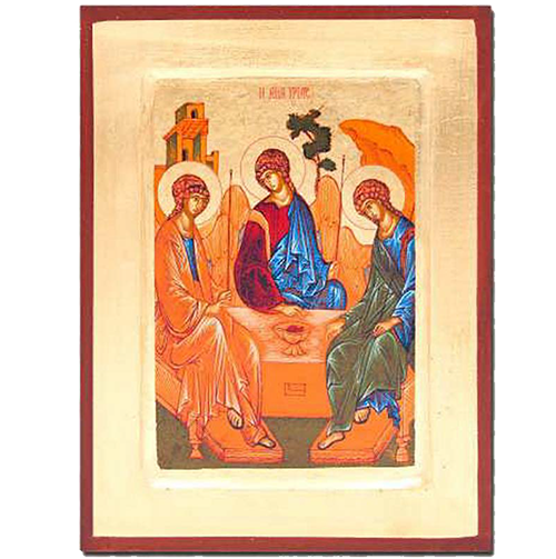 12 x 9 inch Hand Painted Version of Rublev's trinity – CatholicShop.com