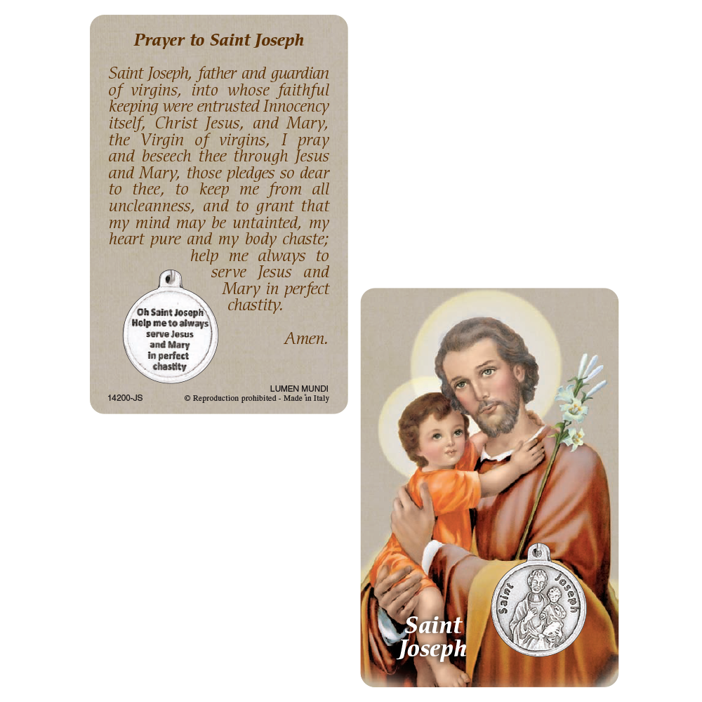 St. Joseph Prayer Card with Medals | Catholic Shop – CatholicShop.com
