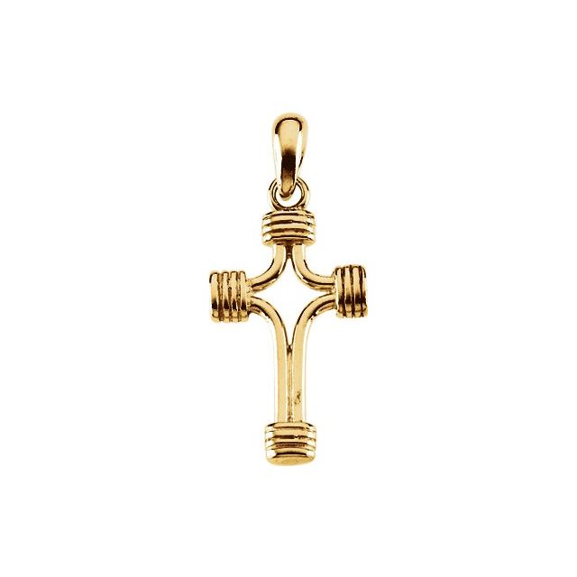 14K Yellow Gold Tubular Cross at Catholic Shop – CatholicShop.com