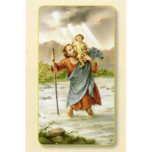 St Christopher Holy Card - 100-Pack – CatholicShop.com