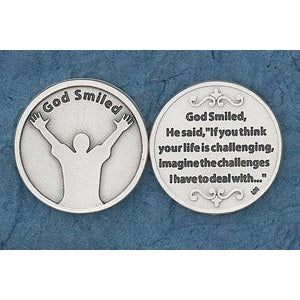25-Pack - Religious Coin Token - God Smiled at Catholic Shop ...