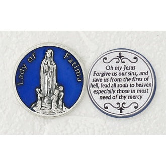 Blue Enameled Lady of Fatima Token 25-Pack – CatholicShop.com