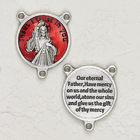 3/4" Red Enameled Divine Mercy Center | Catholic Shop – CatholicShop.com
