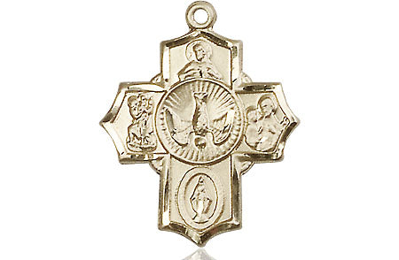14kt Gold 5-Way Medal Medium Religious Jewelry – CatholicShop.com