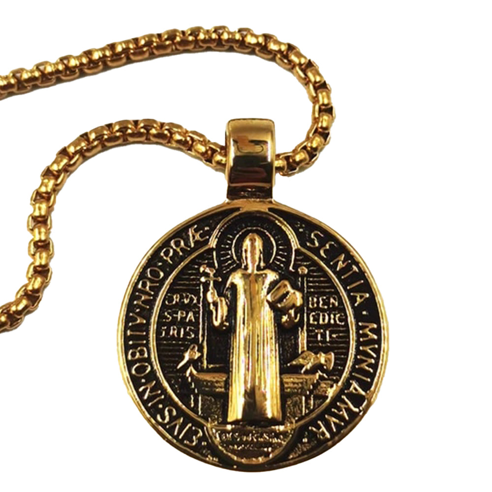 Vintage St. Benedict Medal with Antique Gold Finish – CatholicShop.com