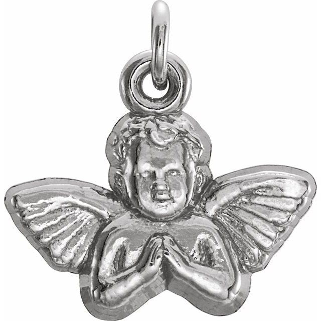 14K White Gold Baby Angel Pendant at Catholic Shop – CatholicShop.com