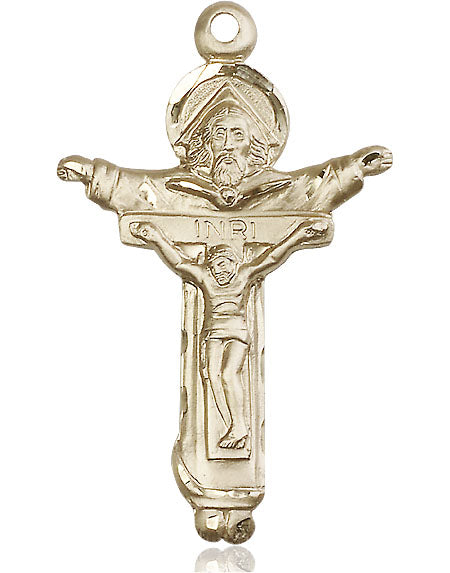 14kt Gold Trinity Crucifix Medal Large Catholic Jewelry – CatholicShop.com