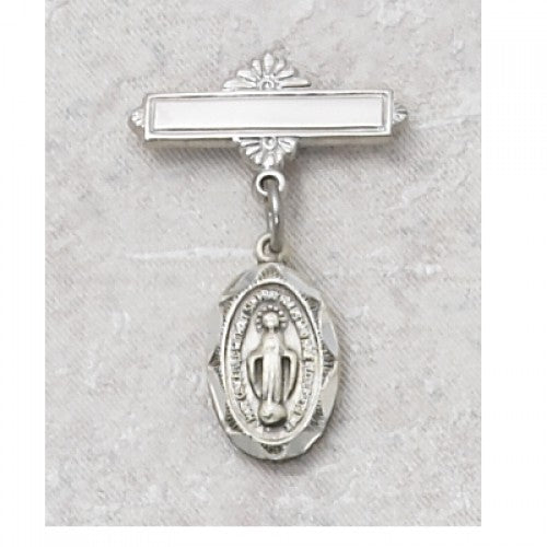 Sterling Silver Oval Miraculous Baby Pin – CatholicShop.com