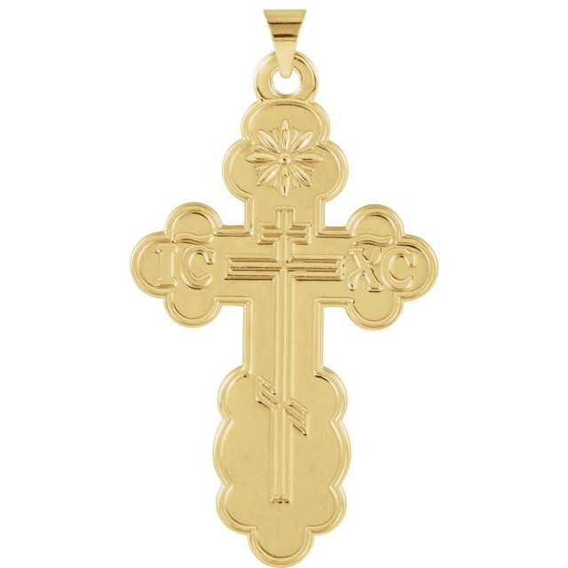 14K Yellow Gold Die Struck Orthodox Cross at Catholic Shop ...