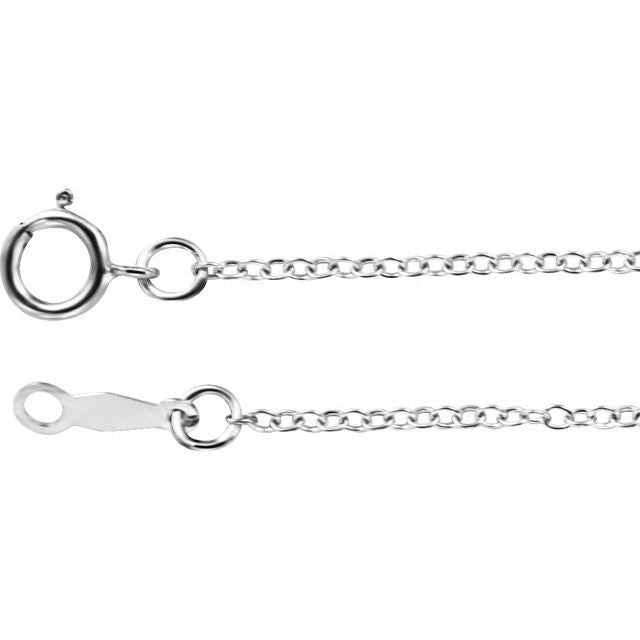 1mm Cable Chain in 18K White Gold | Catholic – CatholicShop.com