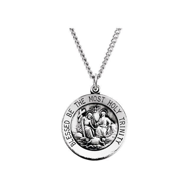 Sterling Silver Holy Trinity Pendant with Chain – CatholicShop.com