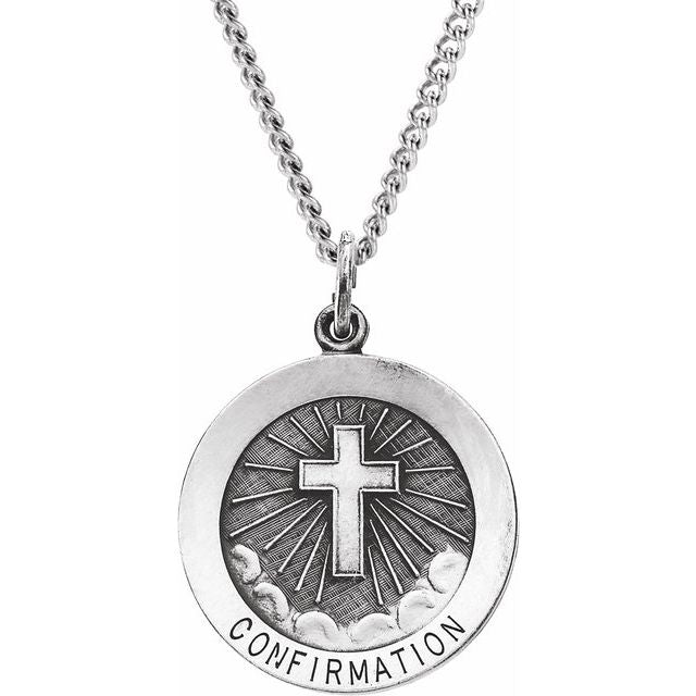 Sterling Silver Confirmation Pendant with Cross – CatholicShop.com