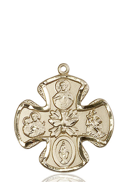 14kt Gold 5-Way Medal Large Catholic Jewelry – CatholicShop.com