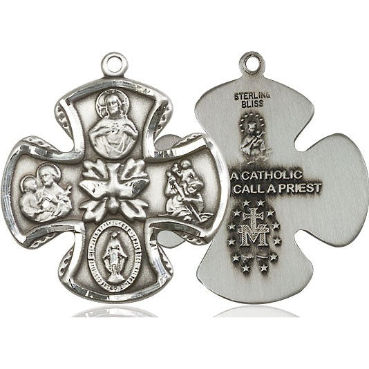 Pewter 5-Way Medal Large Catholic Jewelry – CatholicShop.com