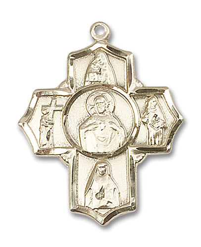 14kt Gold Filled Scapular 5-Way Medal Large Catholic Jewelry ...