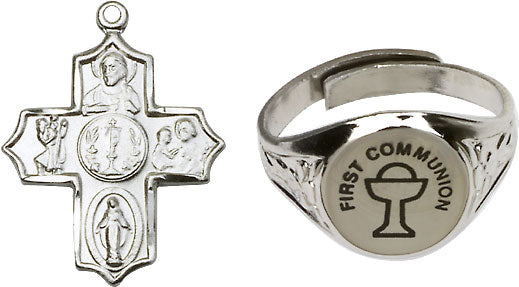 Silver Plated 4-Way Communion Ring Set – CatholicShop.com