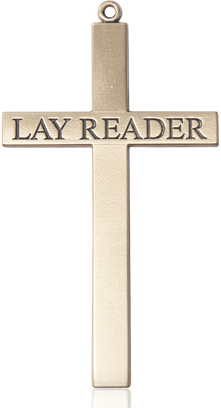 14kt Gold Filled Lay Reader Cross Medal Large Catholic Jewelry ...