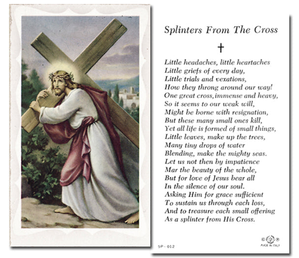 100-Pack - Splinters From The Cross Holy Card with Prayer ...