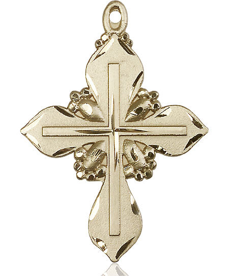 14kt Gold Cross Medal | Large | Engravable – CatholicShop.com