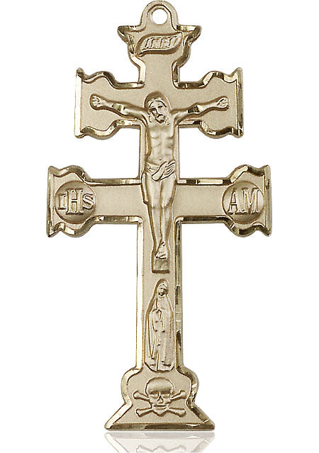 14kt Gold Filled Caravaca Crucifix Medal Large Catholic Jewelry ...