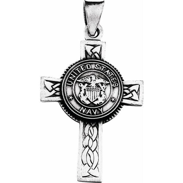 Sterling Silver Us Navy Cross with Chain – CatholicShop.com