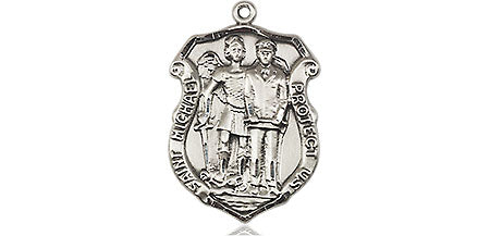 Pewter Saint Michael the Archangel Police Shield Medal and Small ...
