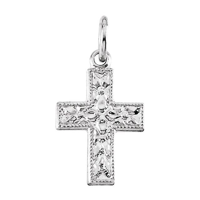 14K White Gold Small Cross Pendant at Catholic Shop – CatholicShop.com