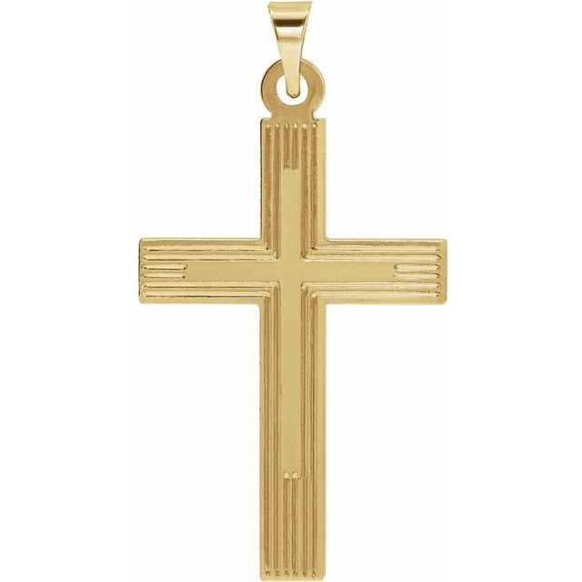 14K Yellow Gold Extra Heavy Cross Pendant at Catholic Shop ...