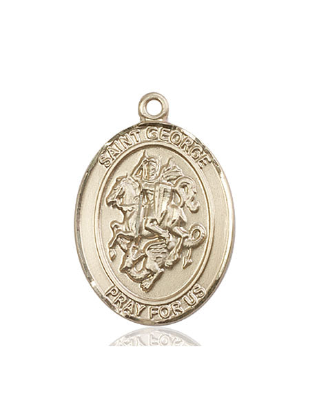 14kt Gold Saint George Paratrooper Medal Large Catholic Jewelry ...