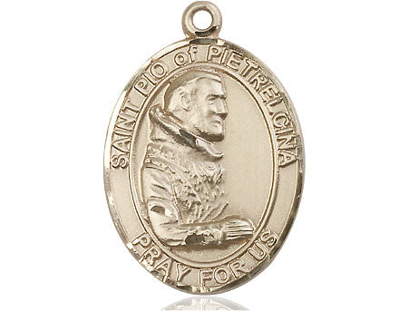 14kt Gold Saint Pio Medal | Large | Engravable – CatholicShop.com