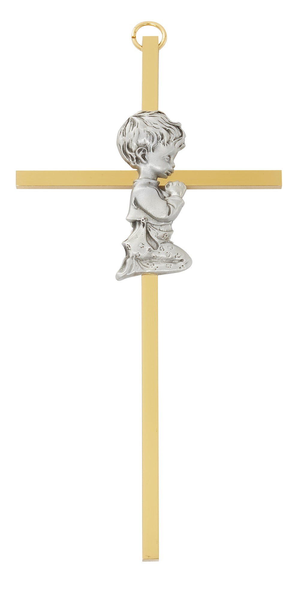 6-inch gold two-tone boy cross – CatholicShop.com