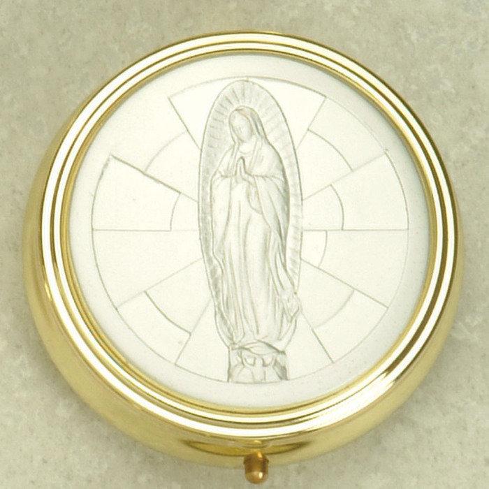 Silver Plated Holy Spirit Pyx with Lady of Guadalupe at Catholic Shop ...