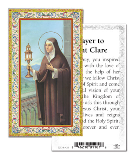 100-Pack - Prayer To St Clare Holy Card – CatholicShop.com