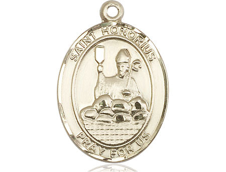 14kt Gold Saint Honorius Medal | Large | Engravable – CatholicShop.com