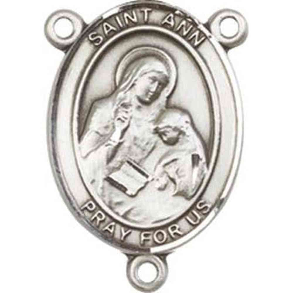 Sterling Silver Saint Ann Rosary Center Rosary Center – CatholicShop.com