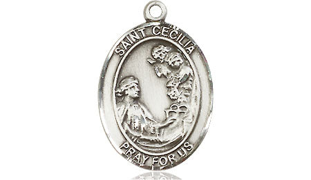Sterling Silver Saint Cecilia Medal | Medium – CatholicShop.com