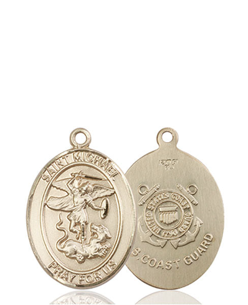 14kt Gold Saint Michael Coast Guard Medal Medium Religious Jewelry ...