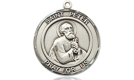 Sterling Silver Saint Peter Medal | Medium – CatholicShop.com