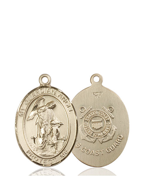 14kt Gold Guardian Angel Coast Guard Medal Medium Religious Jewelry ...