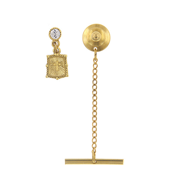 14K Gold-Dipped Crystal Cross Tie Tack – CatholicShop.com