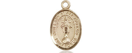 14kt Gold Our Lady of All Nations Medal Small – CatholicShop.com